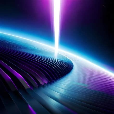 3d Render Red Blue Wavy Neon Lines Electronic Music Virtual Equalizer