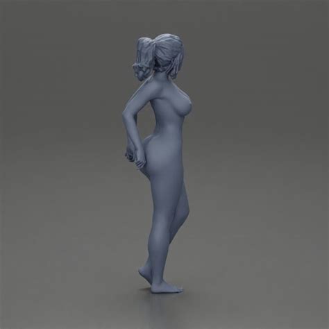 D Printable Naked Confident Woman Takes Off Shorts By DGeschaft Miniatures Figures