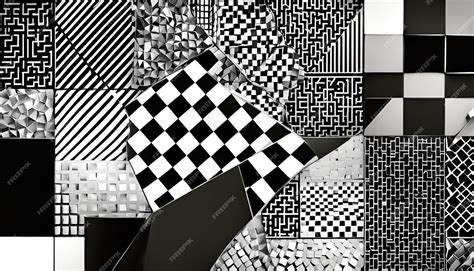 Monochrome Abstract Square Pattern Background Premium Ai Generated Image