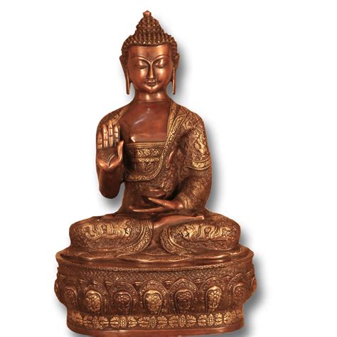 Golden Blessing Buddha Brass Statue Buy Exclusive Brass Statues