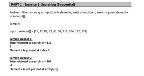 Solved Part 1 Exercise 1 Searching Sequential Problem