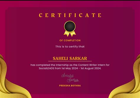 Saheli Sarkar On Linkedin Internship Contentwriting Socialleads Professionalgrowth Gratitude