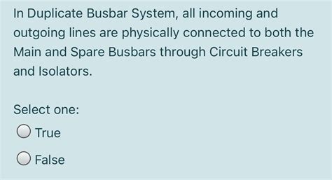 Answered In Duplicate Busbar System All… Bartleby
