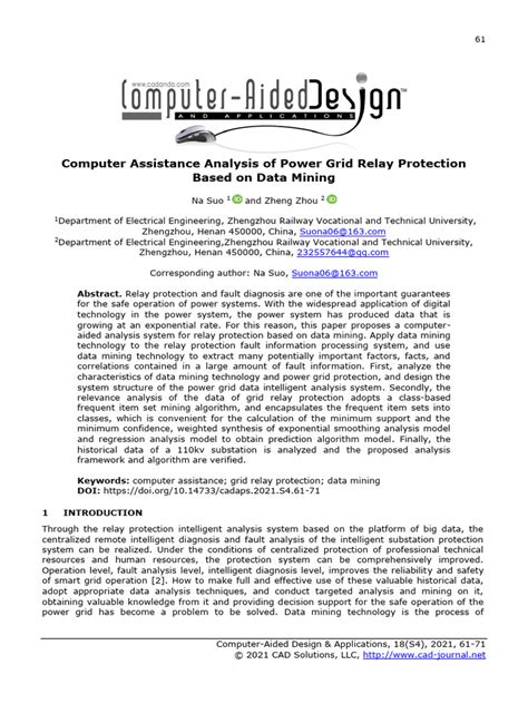 Computer Assistance Analysis Of Power Grid Relay Protection Based On Data Mining 2021 Pdf