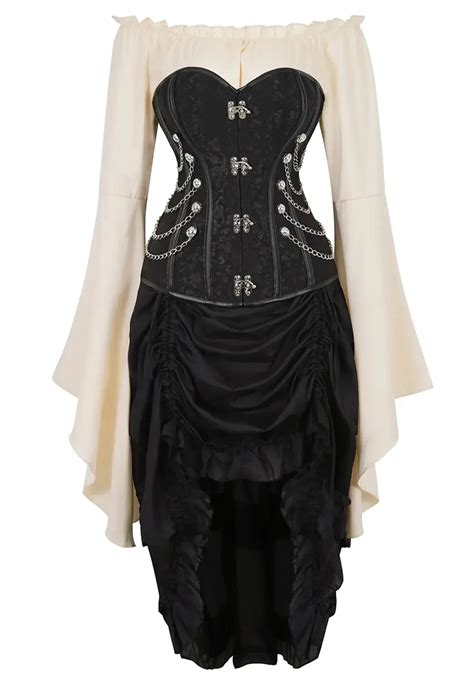 Vestido De Cors G Tico Pirata Steampunk Falda De Corpi O Con Cadena De