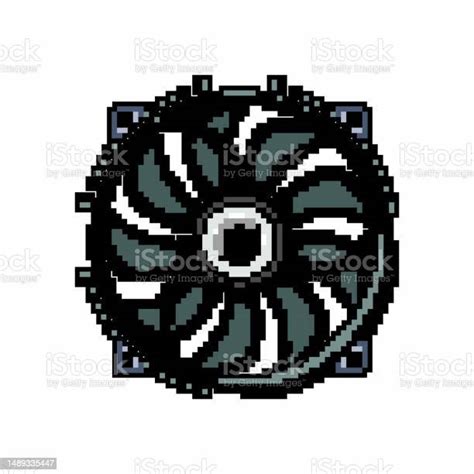 Motherboard Cooling Fan Pc Game Pixel Art Vector Illustration向量圖形及更多