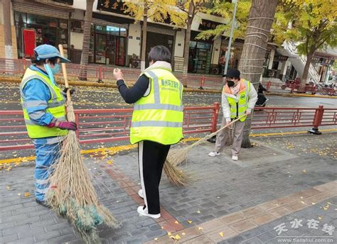 秦州环卫：全力做好秋冬季落叶清扫工作 保障城市环境面貌靓丽整洁图 天水在线
