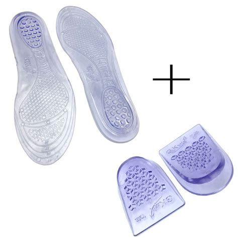 Kit Palmilha Gel Silicone Calcanheira Gel Anti Impacto Esporão Cancaneo Fascite Plantar Contra
