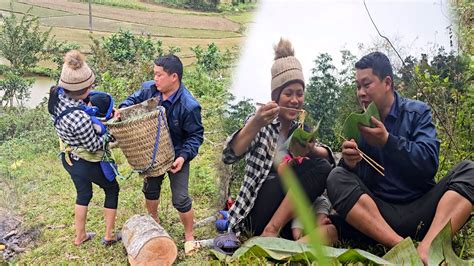 Single Mother The Couple Went Out To Cut Trees And Happily Ate In The Forest Youtube