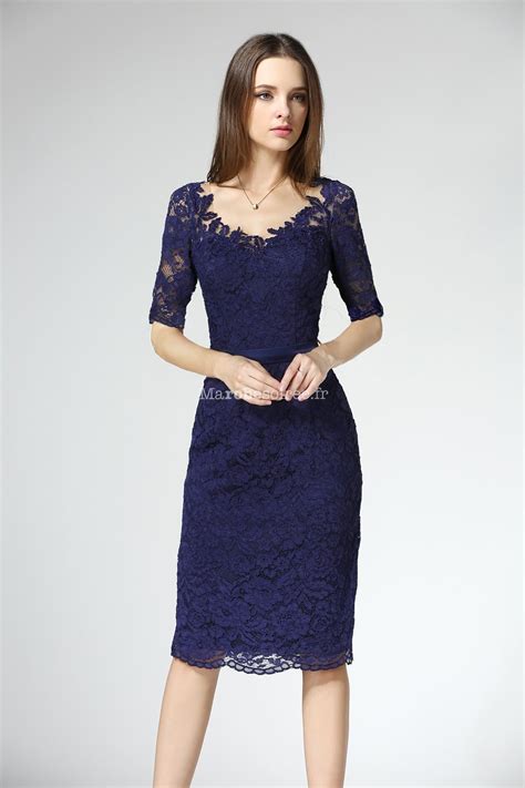 Elégante Robe Fourreau Fine Et Souple Dentelle