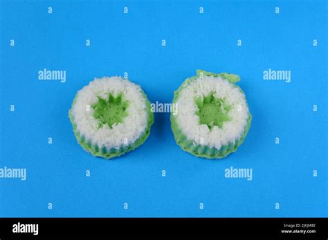 Putri Ayu Cake Isolated On A Blue Background A Traditional Indonesian