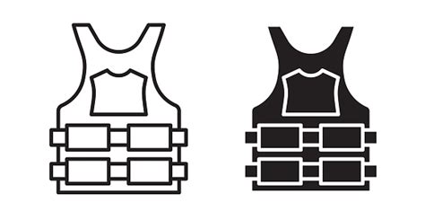 방탄 조끼 아이콘은 라이너와 솔리드 스타일로 설정되어 있습니다 개체 그룹에 대한 스톡 벡터 아트 및 기타 이미지 개체 그룹 검은색 경찰관 Istock