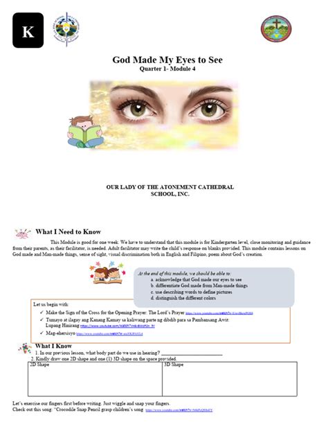 Kinder Q1 Module 4 Pdf Learning Color