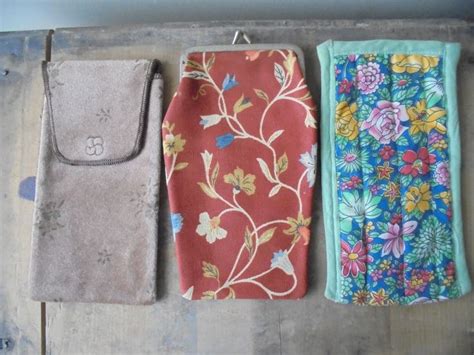 Vintage Eyeglass Case Floral Eyeglass Pouch Collection Of Three Soft