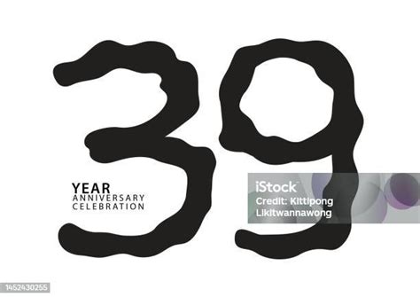 39 주년 기념일 축 하 블랙 컬러 로고 타입 벡터 39 숫자 디자인 39 번째 생일 초대장 로고 번호 디자인 벡터 일러스트