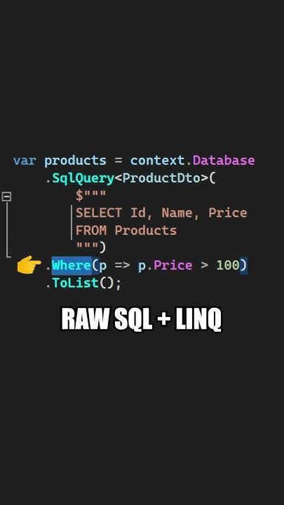 composing raw sql and linq queries with ef shorts youtube