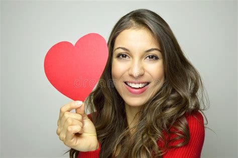 Giorno Del `s Del Biglietto Di S Bella Giovane Donna Nellamore Che