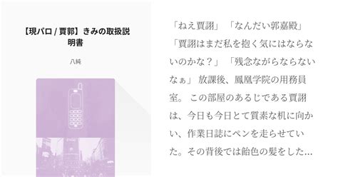 腐向け 賈詡 【現パロ 賈郭】きみの取扱説明書 八純の小説 Pixiv