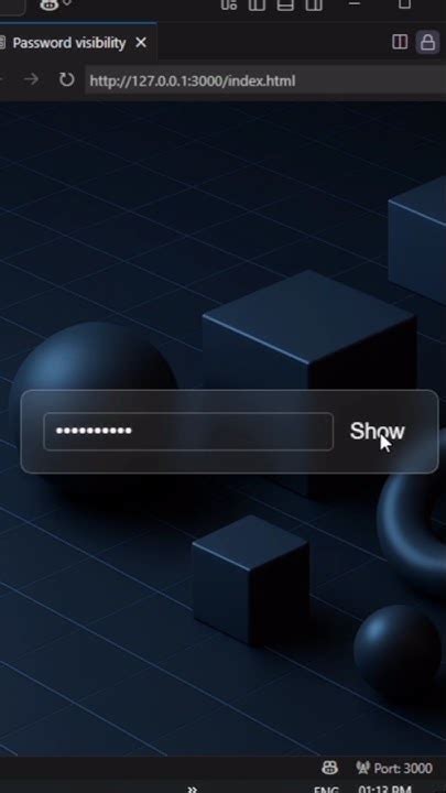 Password Visibility Show Hide Html Css Coding Shorts Htmlcss