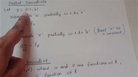 Ordinary Derivative Partial Derivatives Total Derivative Total Differential Youtube