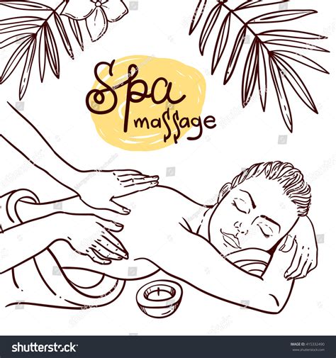 Beautiful Vector Hand Drawn Illustration Massage Stock Vector Royalty