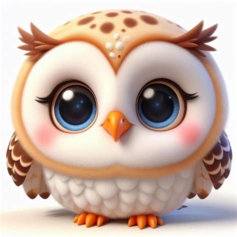 Cute Barn Owl Cartoon Character 3d Premium Ai Generated Image