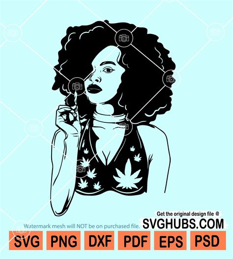 Afro Girl Smoking Weed Svg Afro Woman Smoking Weed Svg Afro Queen
