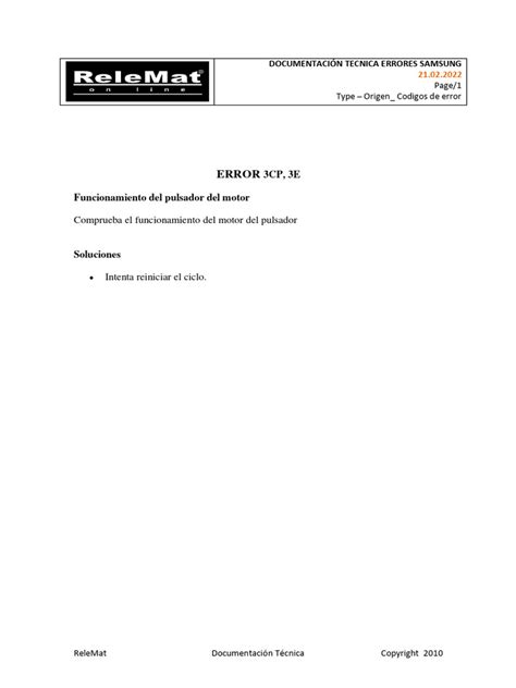 Error 3cp 3e Pdf
