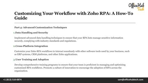 Customizing Your Workflow With Zoho RPA A How To Guide Pptx