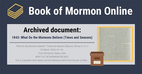 What Do The Mormons Believe • Book Of Mormon Online