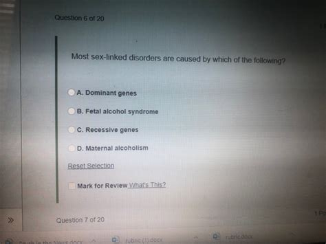 Solved Question Of Most Sex Linked Disorders Are Caused Chegg Com