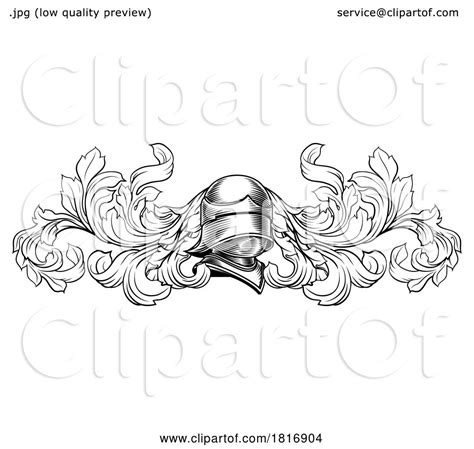Coat Of Arms Crest Knight Helmet Heraldry Design By Atstockillustration