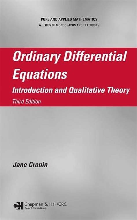 Chapman And Hall Crc Pure And Applied Math Ordinary Differential Equations Introduction And