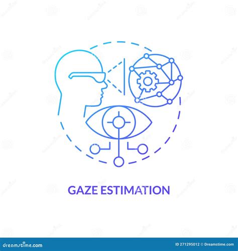 Gaze Estimation Blue Gradient Concept Icon Stock Illustration