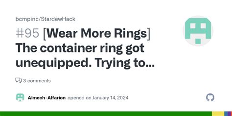 Wear More Rings The Container Ring Got Unequipped Trying To Fix That