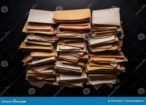 File Stack File Folder With White Background Ai Generated Stock Image