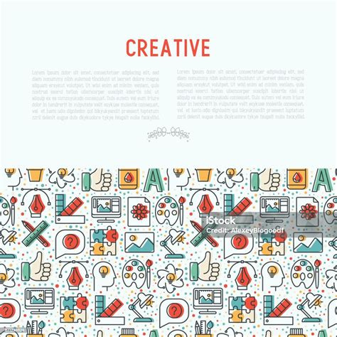 Concept Créatif Avec Des Icônes De La Mince Ligne Didée Puzzle Palette