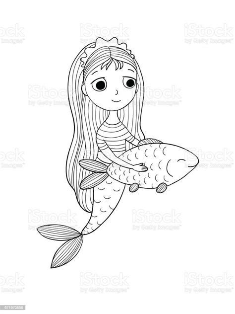 Detail Gambar Kartun Putri Duyung Hitam Putih Koleksi Nomer 10
