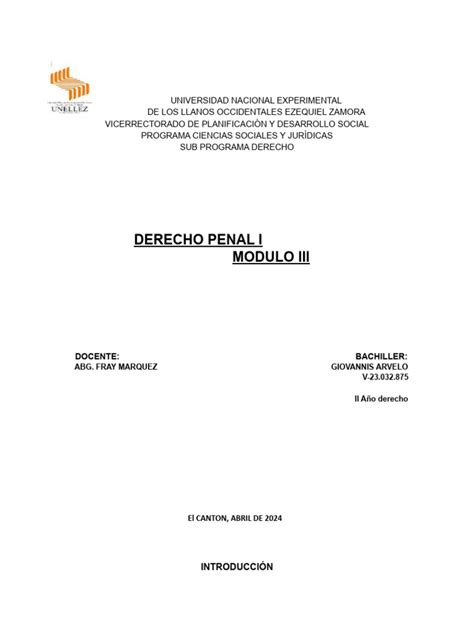 Derecho Penal 1 Modulo 3 Pdf Derecho Penal Causalidad