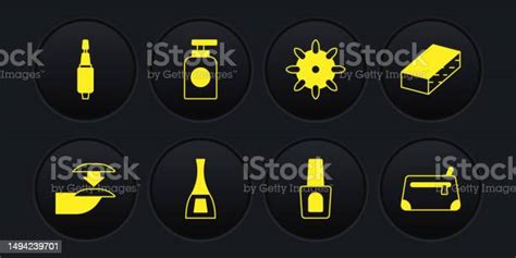 매니큐어 아이콘에 대한 인조 손톱 네일 파일 광택제 병 튜브 핸드 크림 화장품 가방 및 밀링 커터를 설정합니다 벡터 0명에 대한 스톡 벡터 아트 및 기타 이미지 Istock