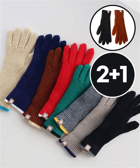 ️당일 이벤트중 ️투톤 남녀공용 Wool 손가락 핑거홀 장갑 스마트폰 터치 커플 니트 롱장갑 에이블리