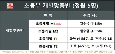 평촌학원가 바른길수학학원 2023년 8월 전체진도표 네이버 블로그