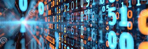 futuristic technology background with flow of binary code big data