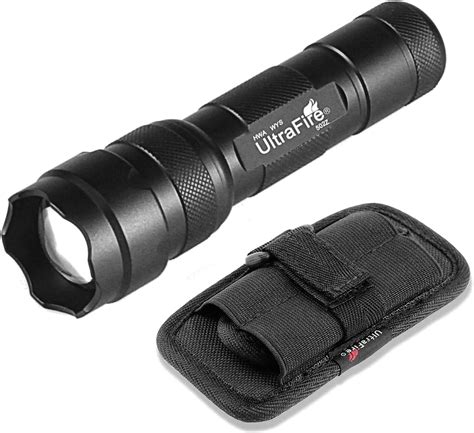ULTRAFIRE WF-502B Tactical Flashlight with Holster, Single Mode 1000 ...