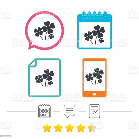 Trèfles À Quatre Feuilles Signe Symbole De Saintpatrick Vecteurs Libres