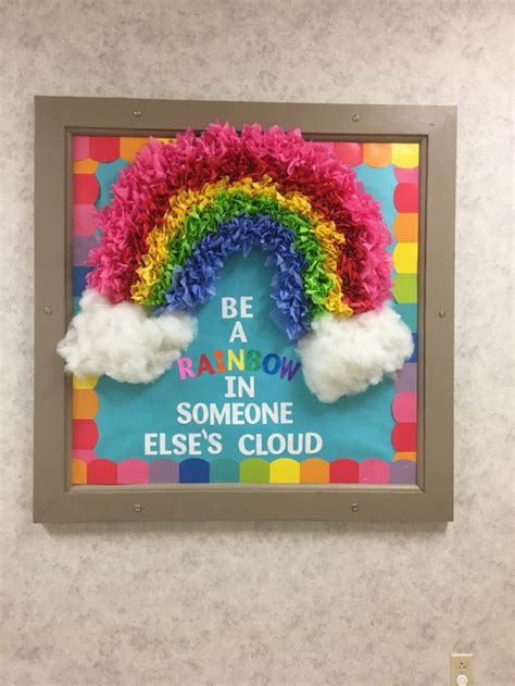 Rainbow Theme Classroom Bulletin Board Rainbow Theme Classroom Rainbow Theme Diy Rainbow Wall