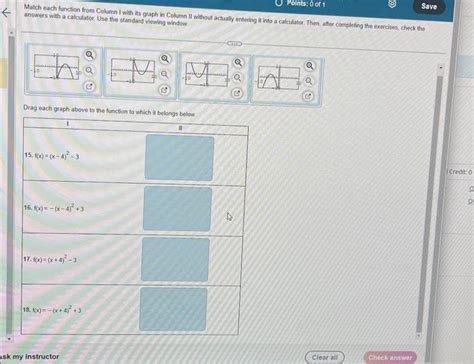 Solved Match Each Function From Column I With Its Graph In