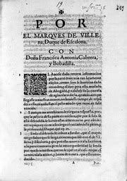 Por El Marques De Villena Duque De Escalona Con Doña Francisca Antonia