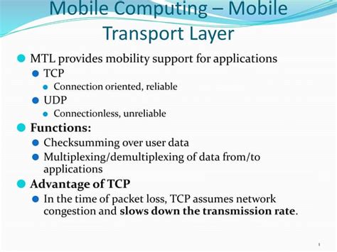Mobile Computing Mobile Transport Layerpptxpdf Computer