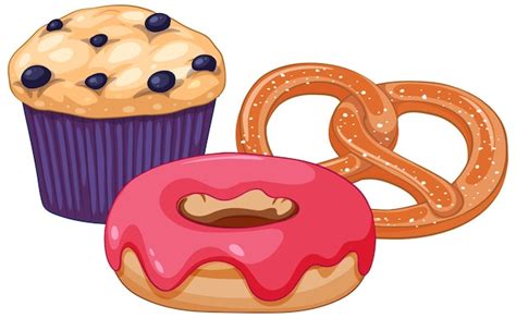 Grupo De Comida De Panadería Vector Gratis
